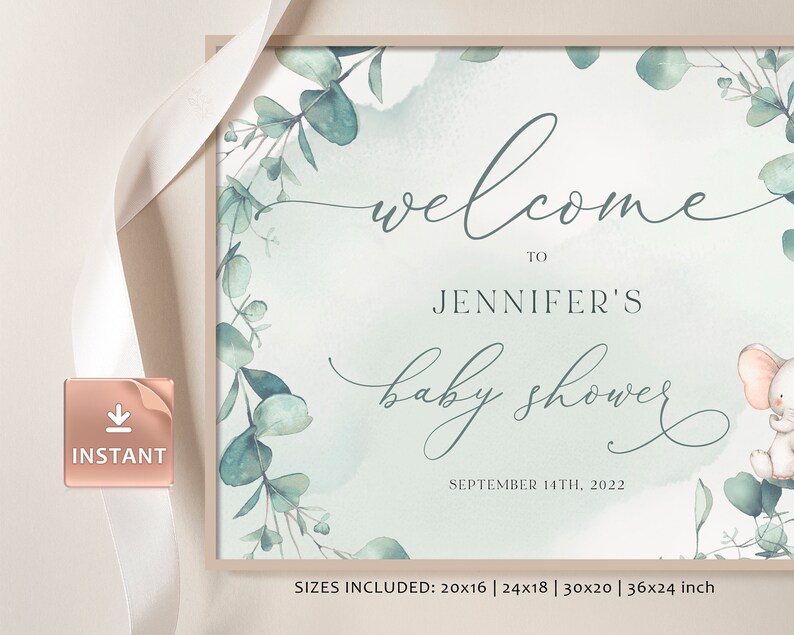 Baby Shower Welcome Sign Custom Baby Shower Sign Editable - Etsy