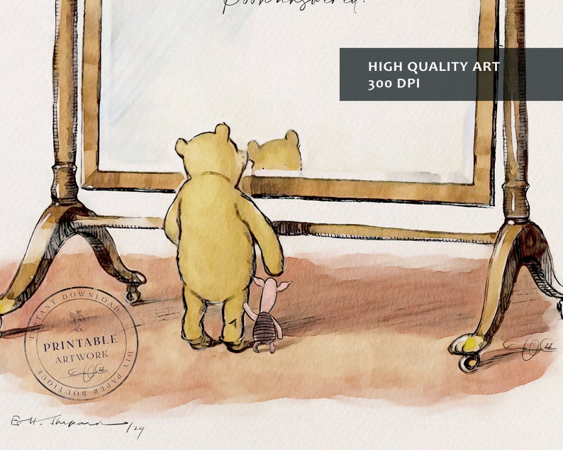 Winnie-the-pooh 'friends Forever' Print: Classic Nursery Decor (digital ...