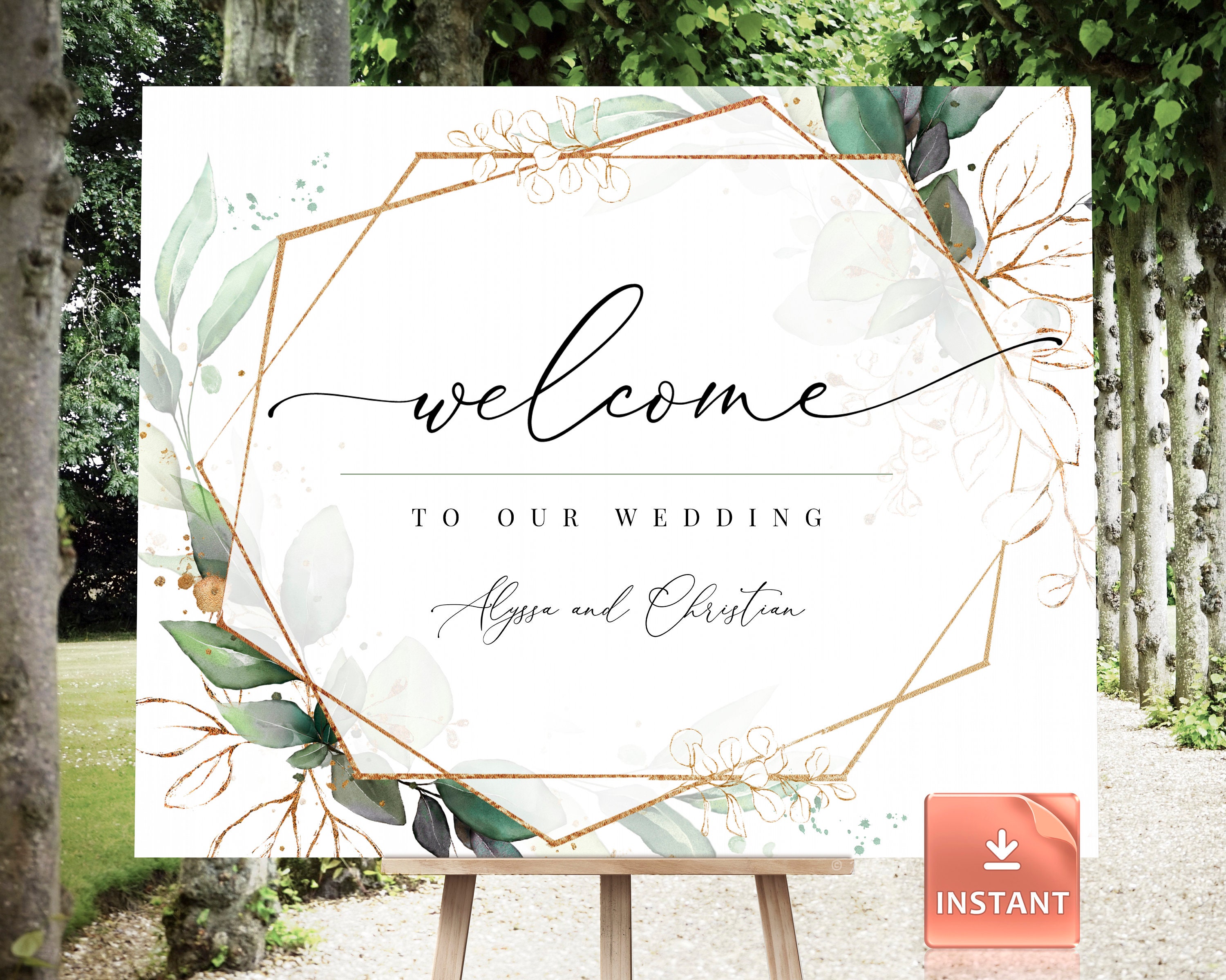 Wedding welcome signs and stand - Etsy Österreich