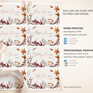 SIENNA - Rustic Table Names, Name Sign, Name Cards, Fall Wedding Table ...