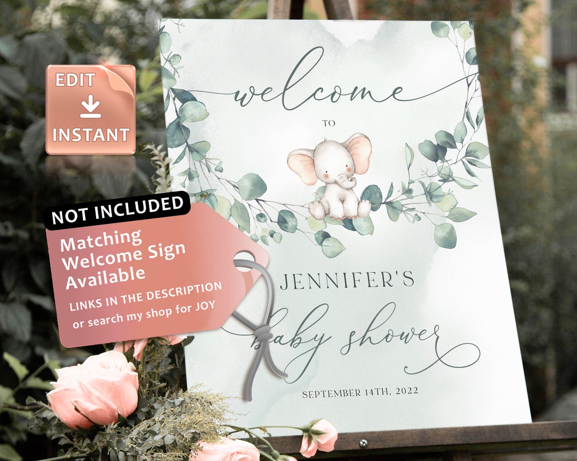 JOY Guess How Many Peanuts Sign and Card Elephant | Etsy