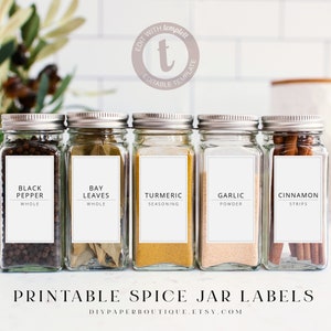 Printable Spice Jar Labels Template, DIY Modern Minimalist Jar Stickers ...