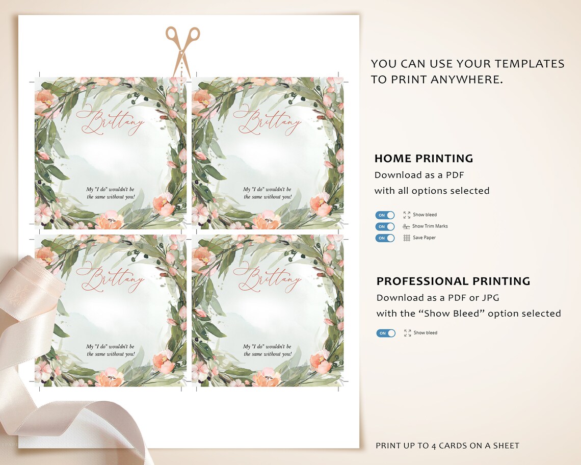 Editable Jewelry Display Card: Floral Bracelet & Necklace Holder ...