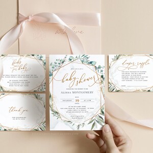 ROMA - Geometric Baby Shower Invitation, Printable Gender Neutral Baby ...