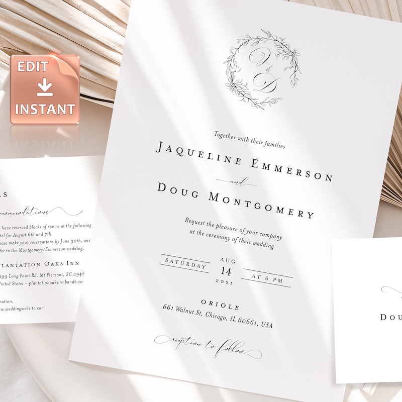 Simple Wedding Invitation - Etsy