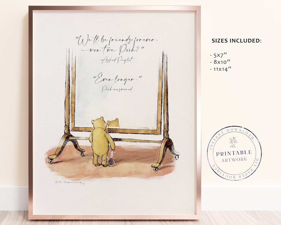 Winnie-the-pooh 'friends Forever' Print: Classic Nursery Decor (digital ...