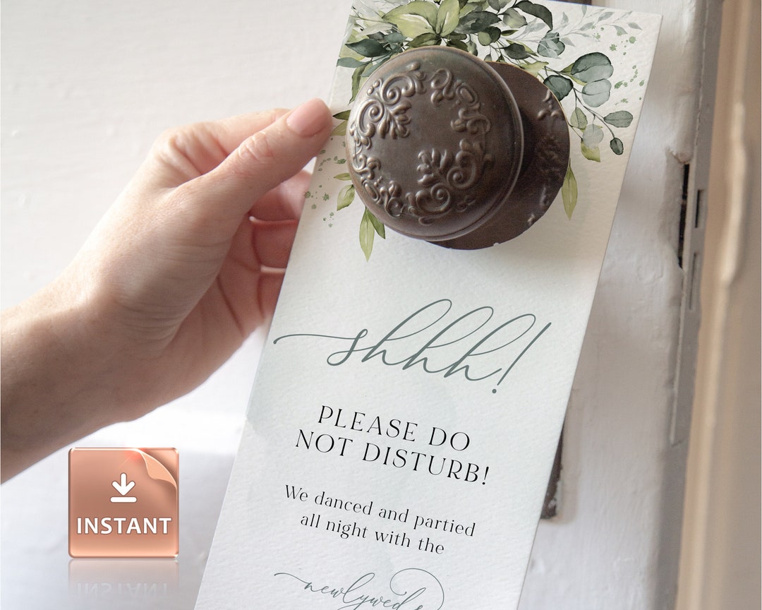 Welcome & Do Not Disturb Door Sign: Editable Wedding Guest Template ...
