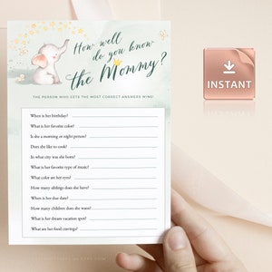 How Well Do You Know Mommy Baby Shower Game, Printable Baby Shower ...