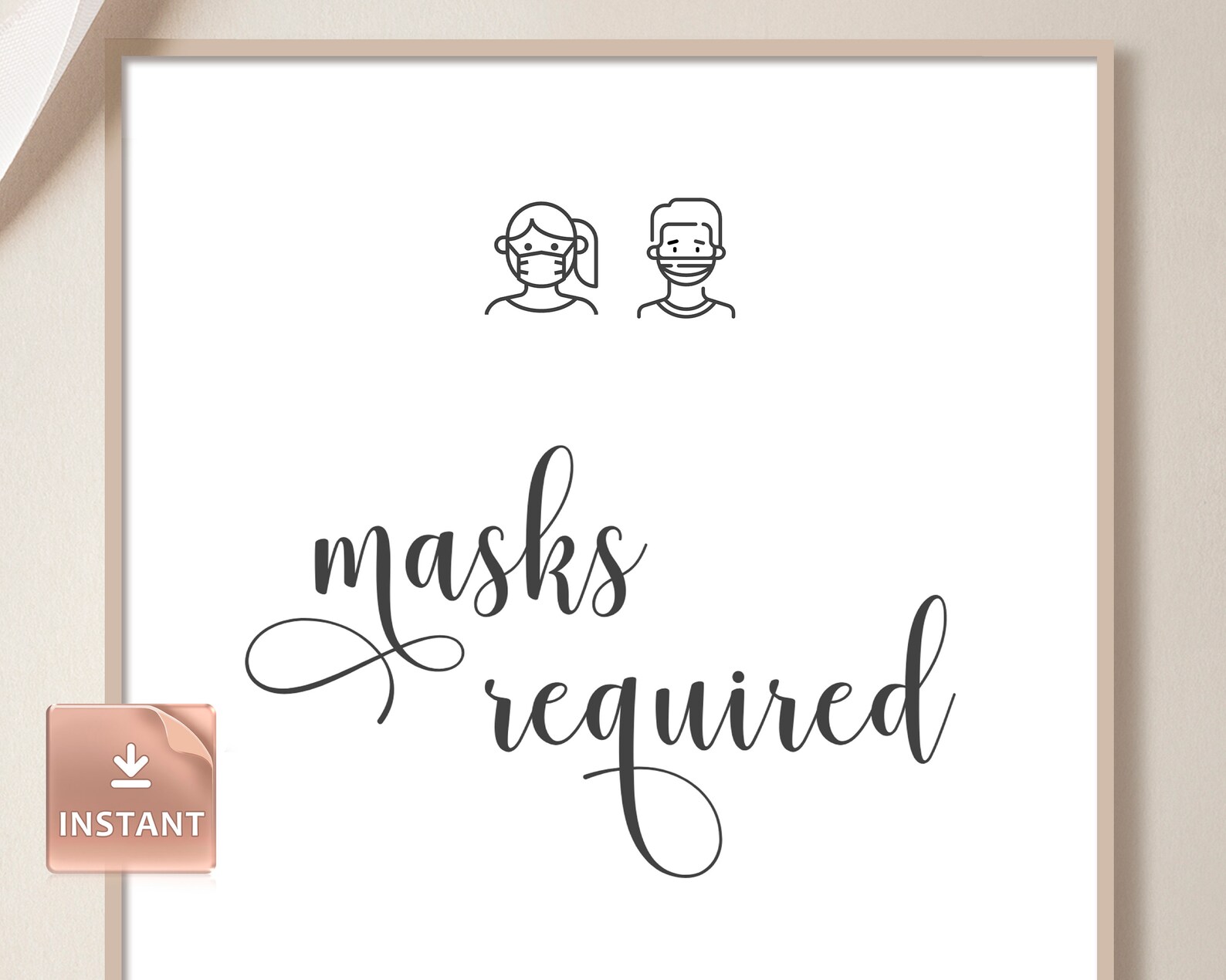 Masks Required Signs Minimalist Custom Mask Sign Social - Etsy