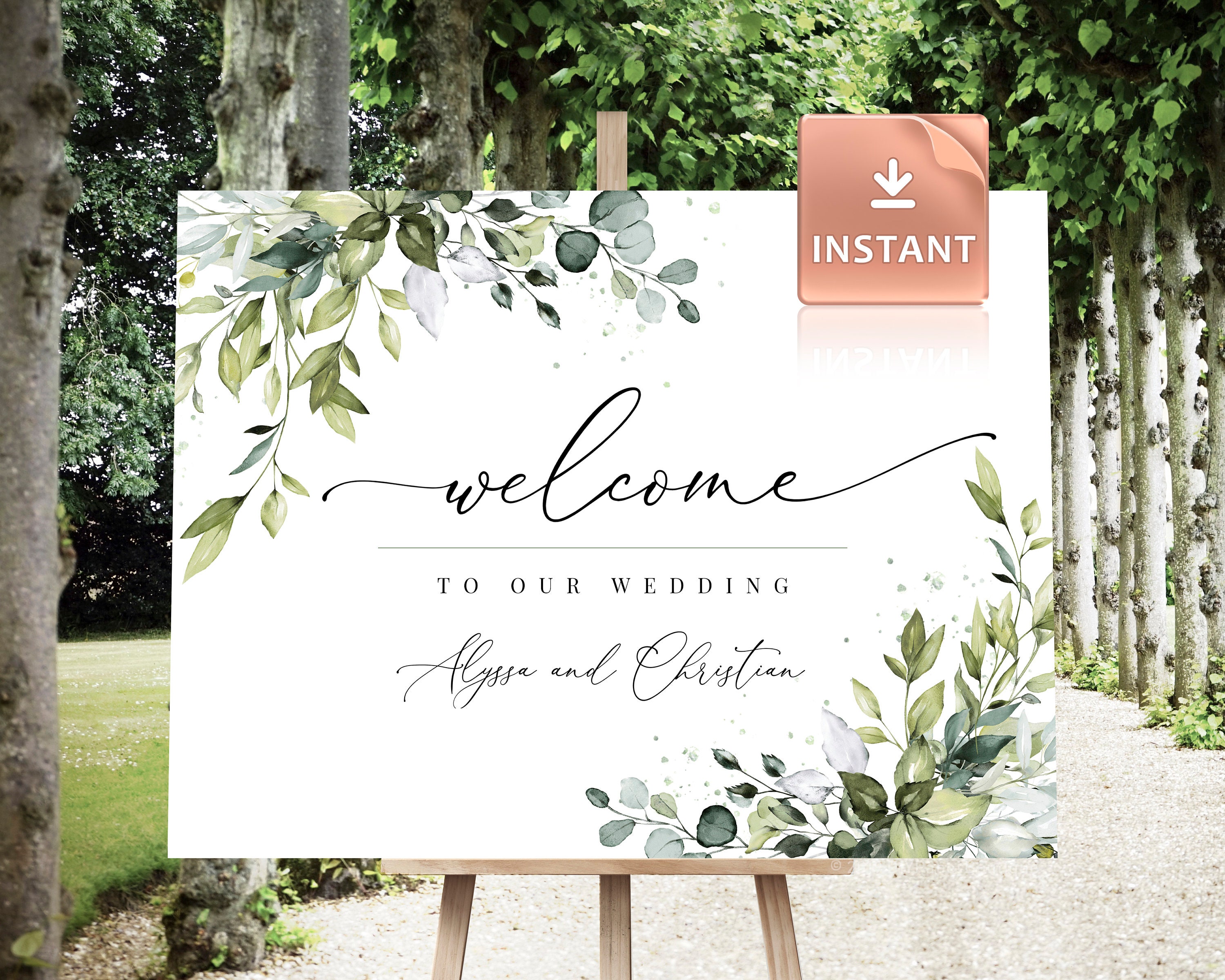 Personalized Large Welcome Sign Printable Wedding Sign Rustic Welcome ...