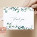 LAILA Printable Thank You Card Eucalyptus Watercolor - Etsy