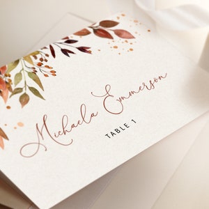 SIENNA - Fall Table Name Cards, Name Signs, Autumn Wedding Table Signs ...