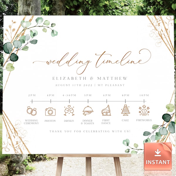 Wedding Schedule Sign - Etsy