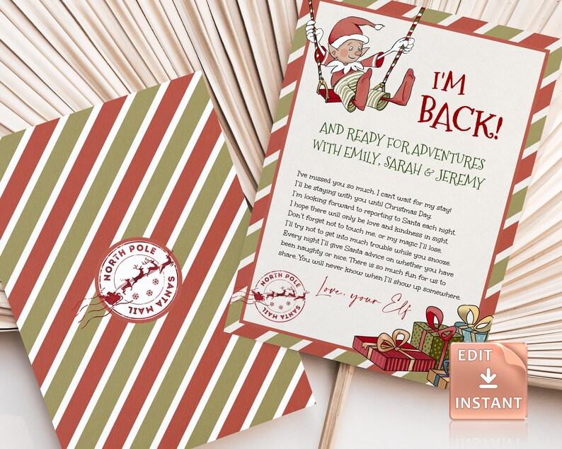 Personalized Elf Letter Welcome Back Letter From Elf Diy - Etsy