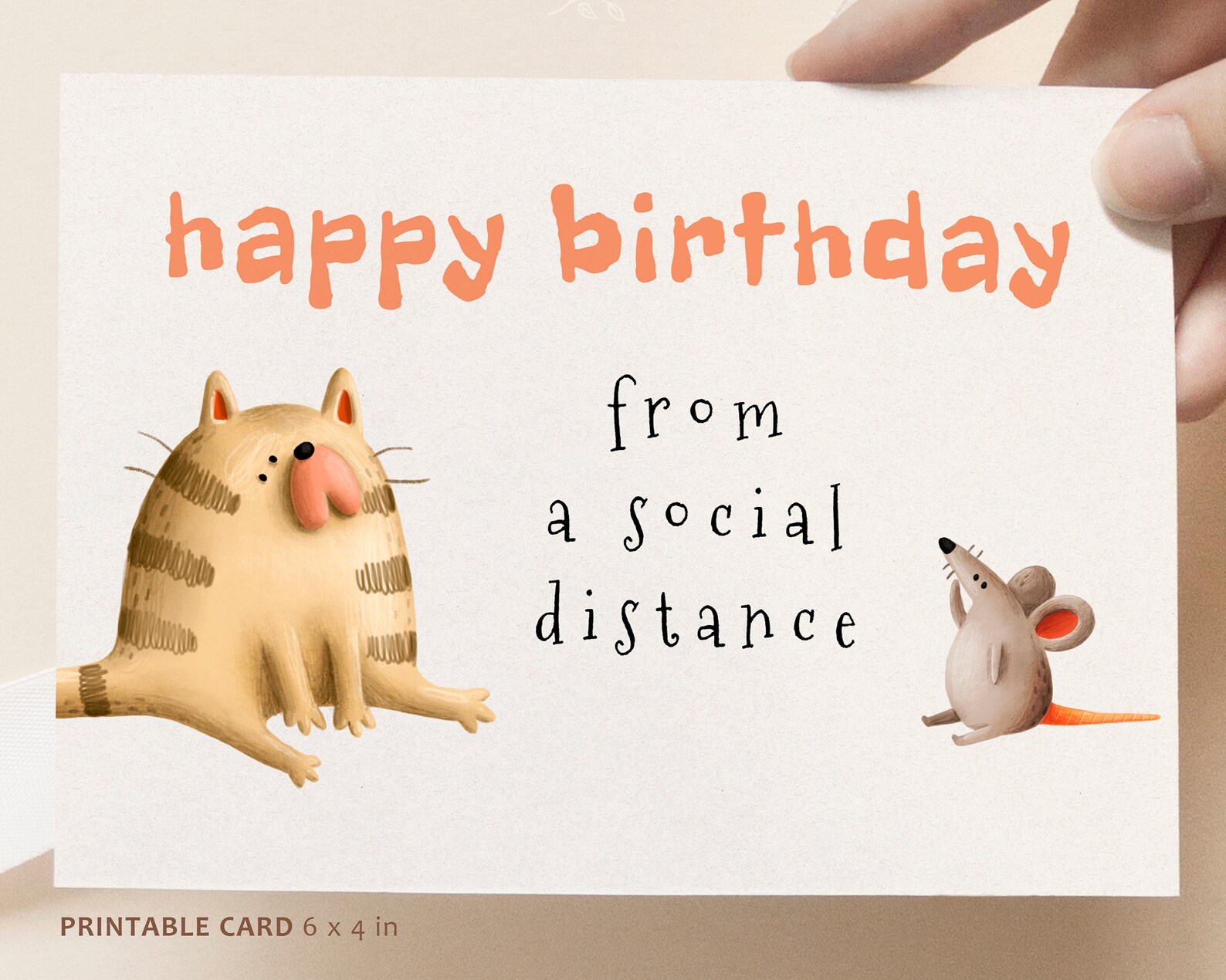 Printable Birthday Cards, Birthday Social Distance, Funny Quarantine ...