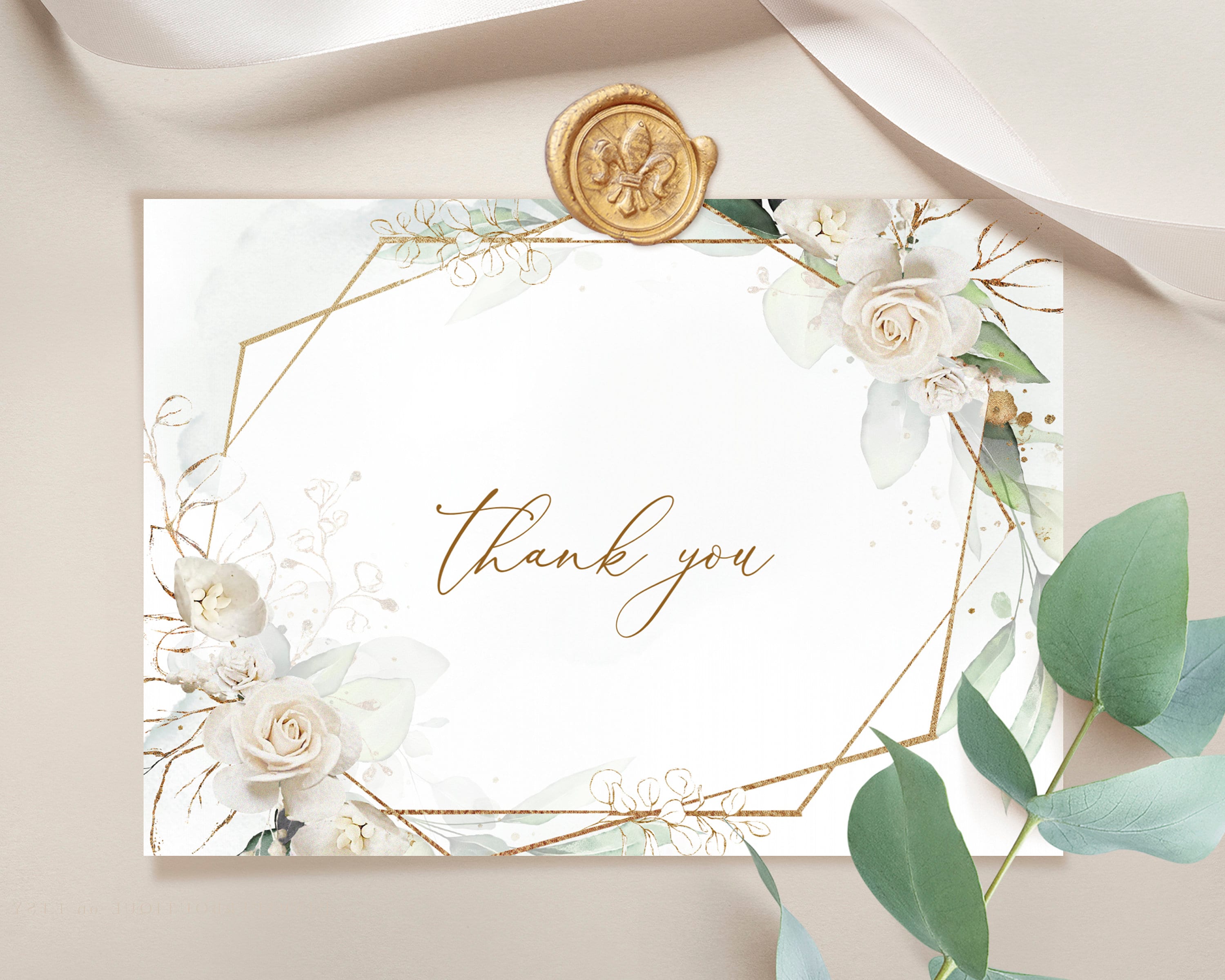 MARCI Geometrical Thank You Card Printable Thank You Cards | Etsy