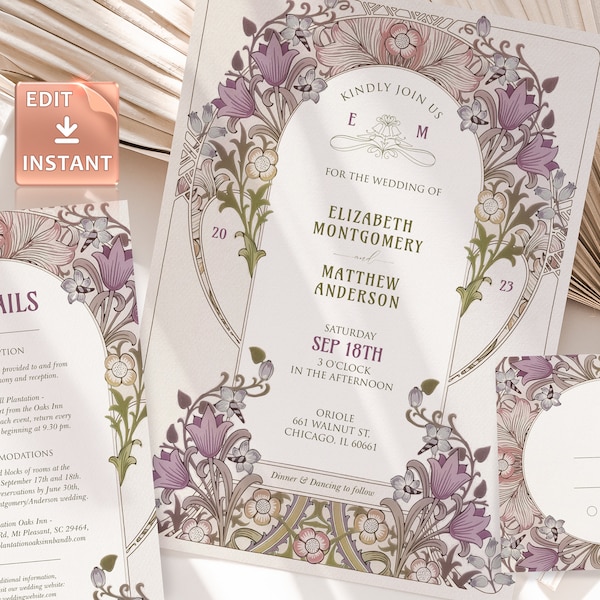 Vintage Victorian Wedding Invitations - Etsy