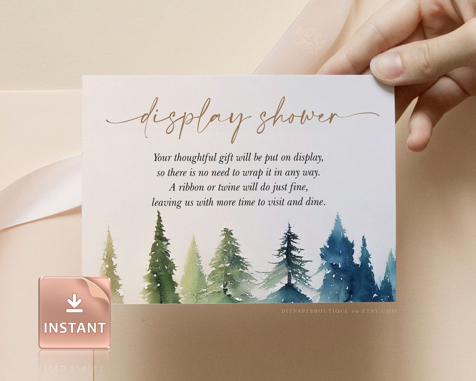 Display Shower Insert Printable Winter Display Shower Card - Etsy