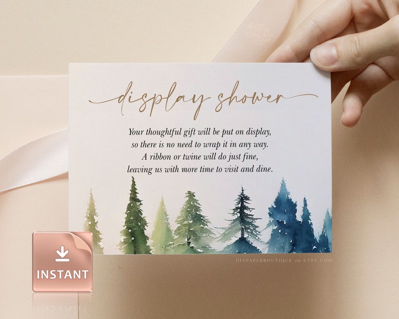 Display Shower Insert Printable Winter Display Shower Card - Etsy