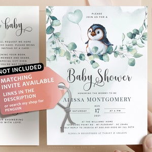 CARUSO Penguin Baby Shower Games, Editable Baby Shower Games, Penguin ...