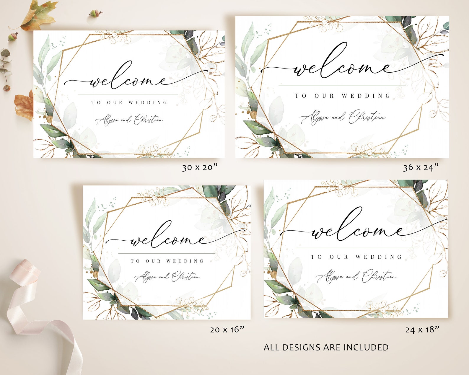 CLEO Geometric Welcome Sign Custom Wedding Sign Porch | Etsy