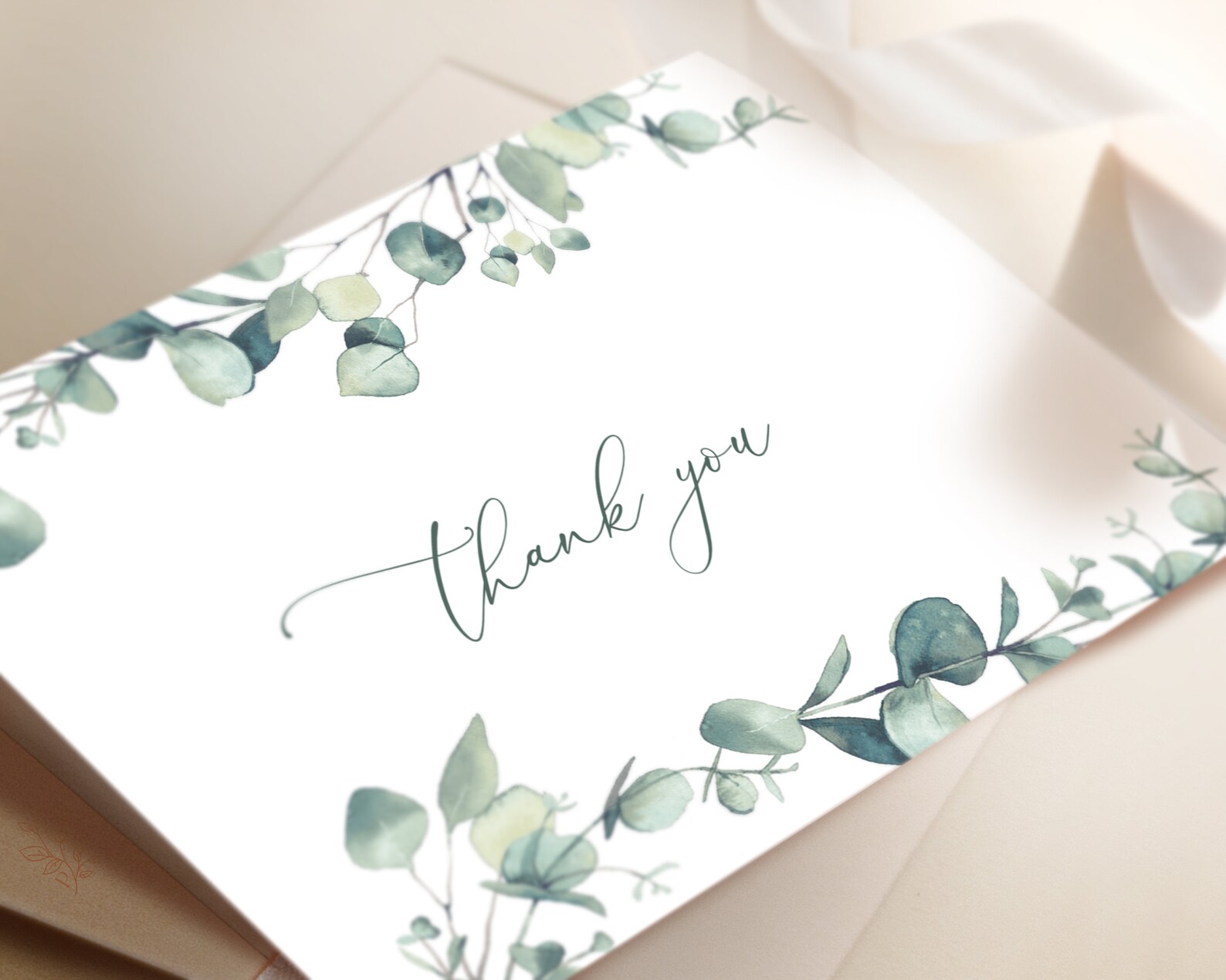 LAILA Printable Thank You Card Eucalyptus Watercolor | Etsy