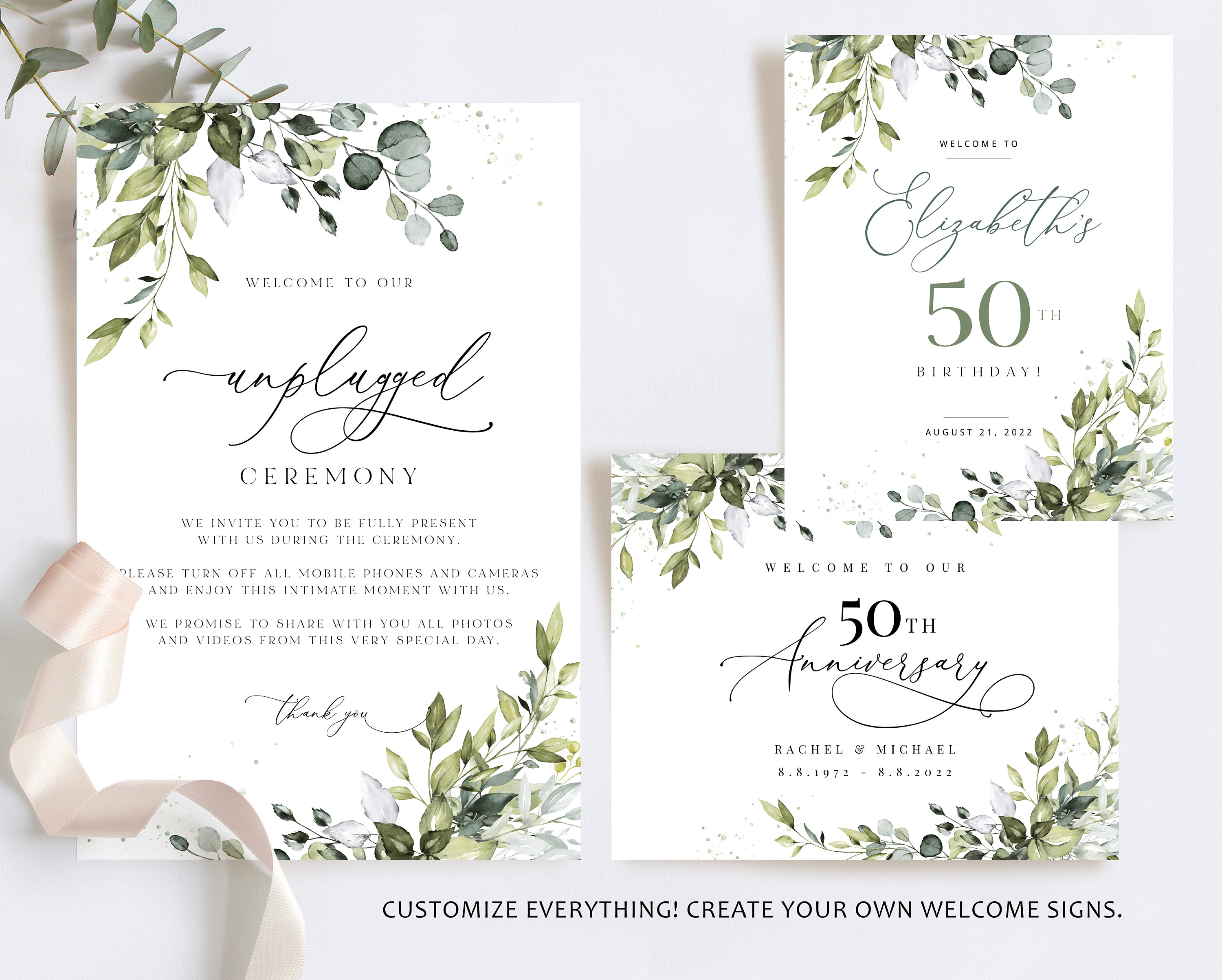 REESE Large Wedding Welcome Sign Custom Wedding Sign | Etsy