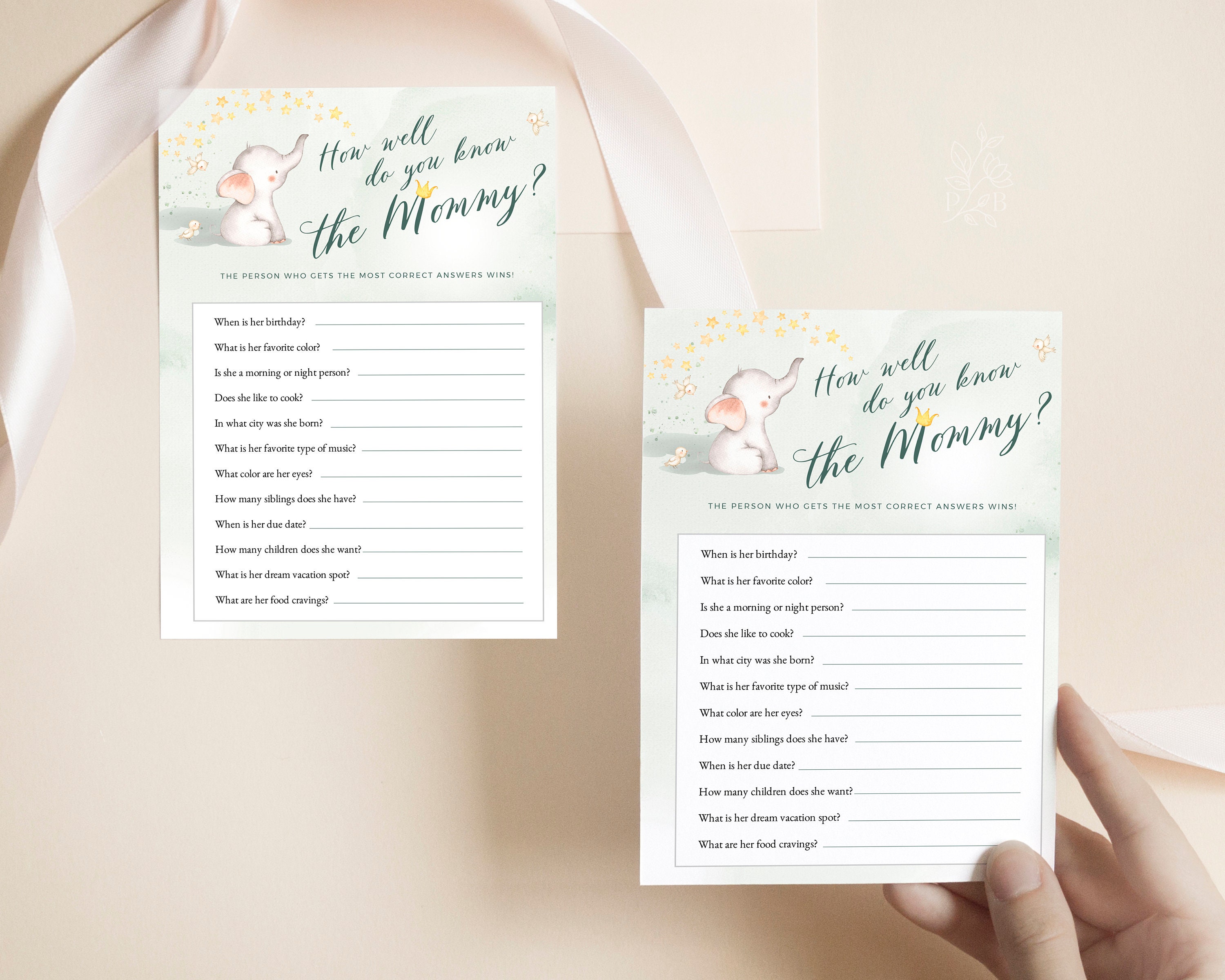How Well Do You Know Mommy Baby Shower Game Printable Baby | Etsy