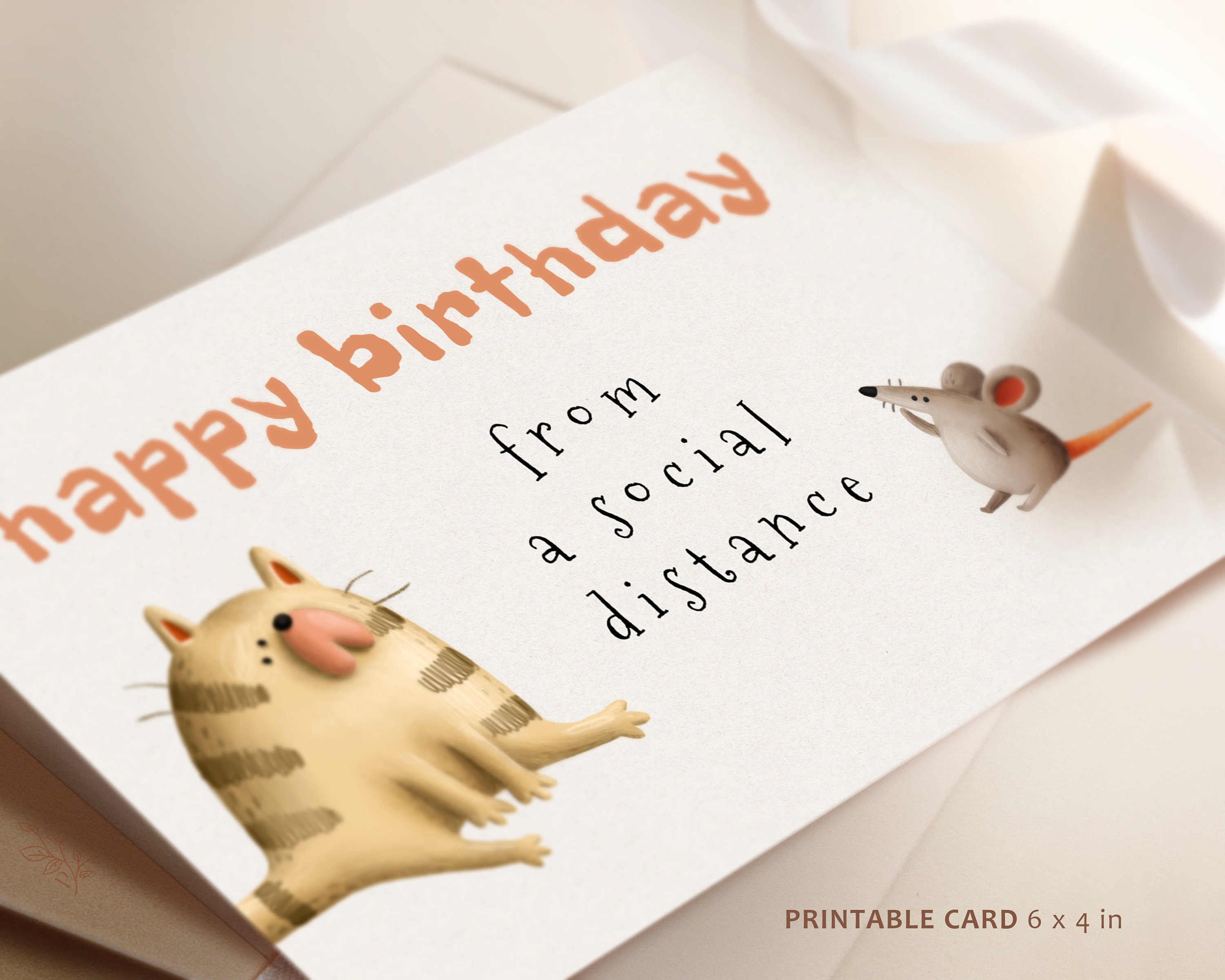 Printable Birthday Cards Birthday Social Distance Funny | Etsy