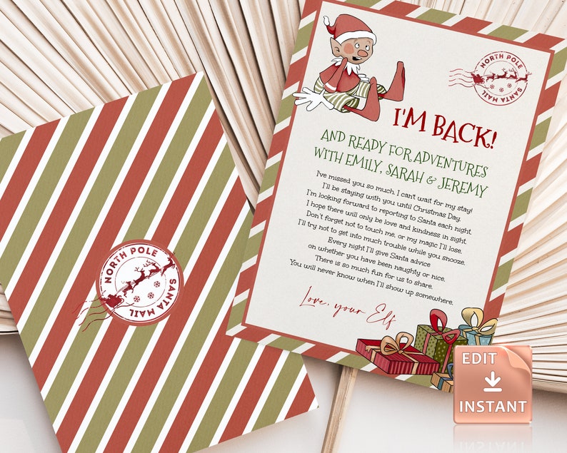 Printable Christmas Elf Letter to Kids From Elf Personalized - Etsy