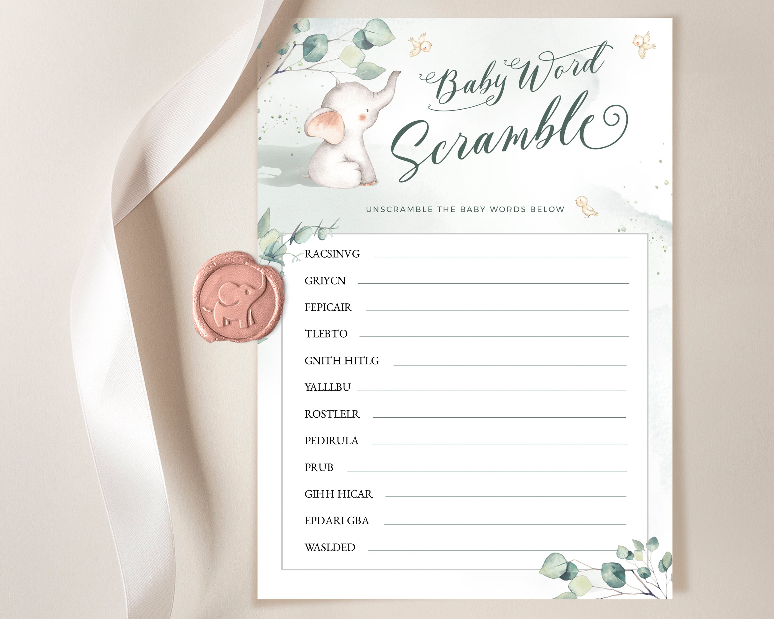 JOY Baby Word Scramble Baby Shower Games Printable Baby | Etsy