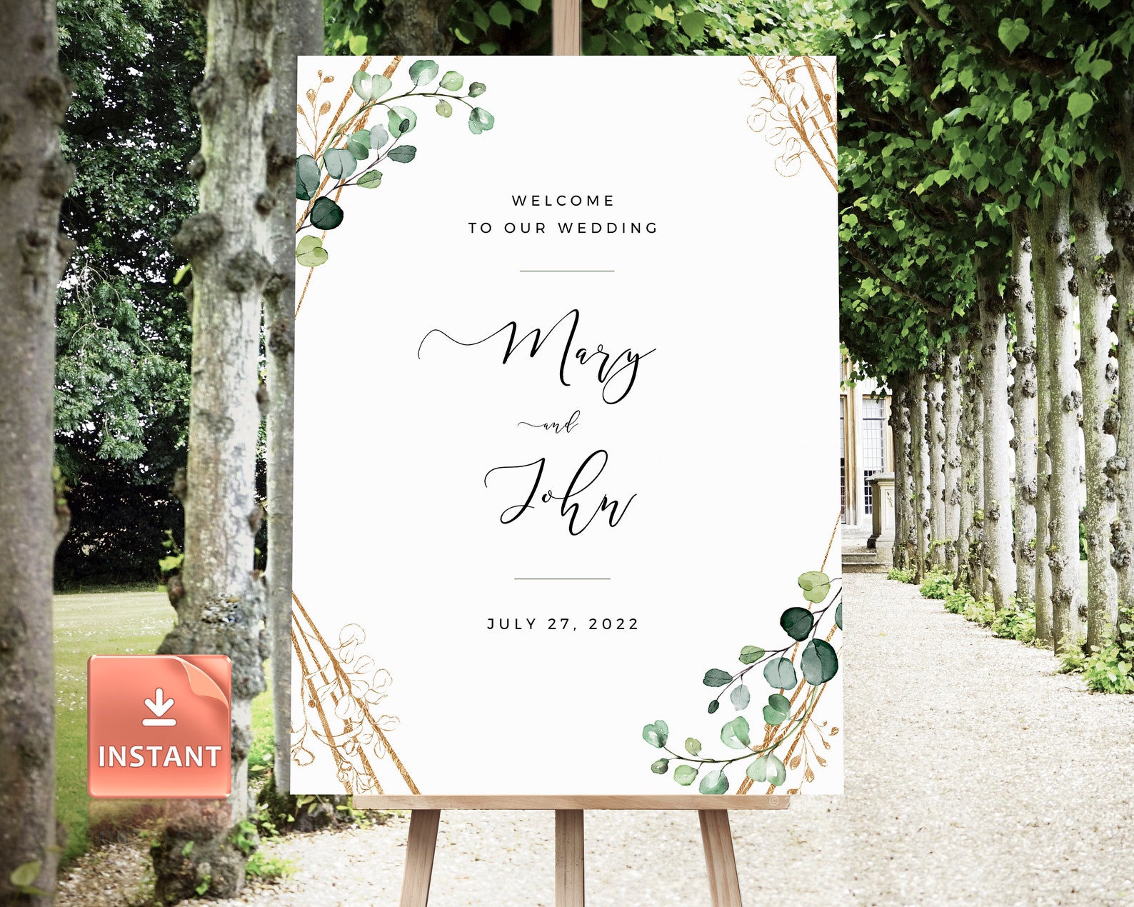 ELISA Eucalyptus Greenery Welcome Poster Editable Wedding - Etsy