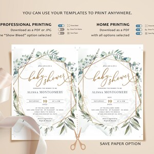ROMA - Geometric Baby Shower Invitation, Printable Gender Neutral Baby ...