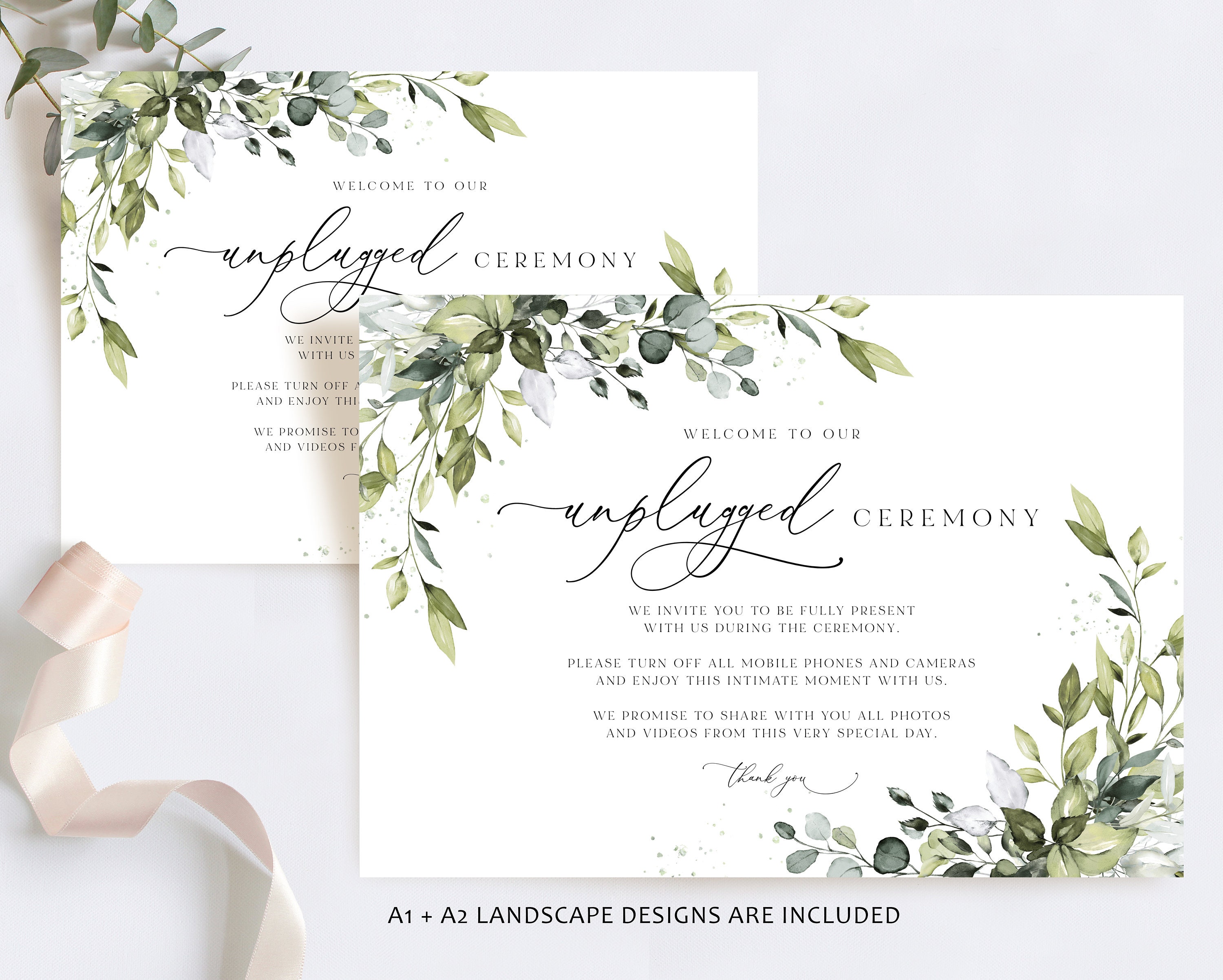 REESE Printable Unplugged Ceremony Sign Unplugged Wedding - Etsy