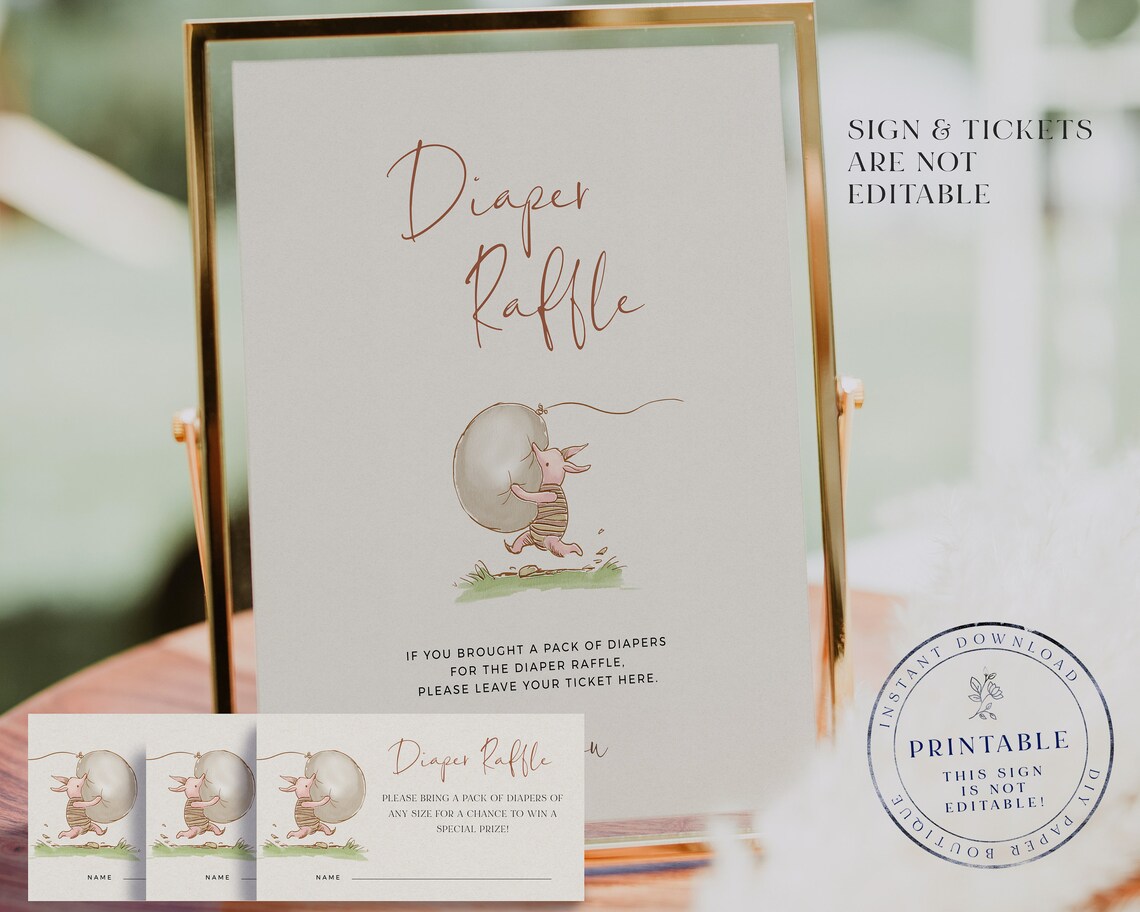 Diaper Raffle Game Sign and Tickets Couple Baby Shower - Etsy