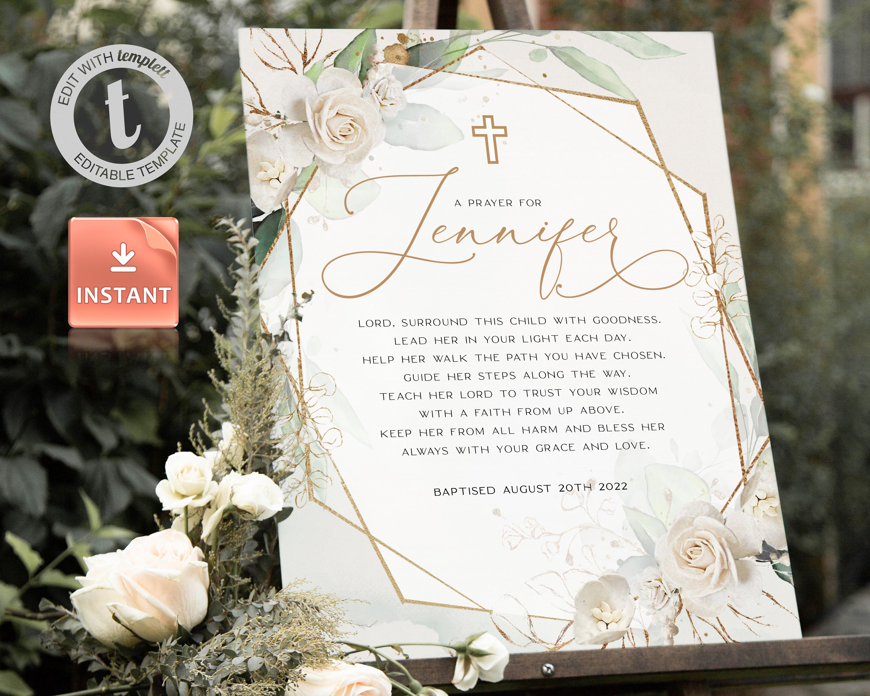 MARCI Gender Neutral Baptism Prayer Sign Personalized | Etsy