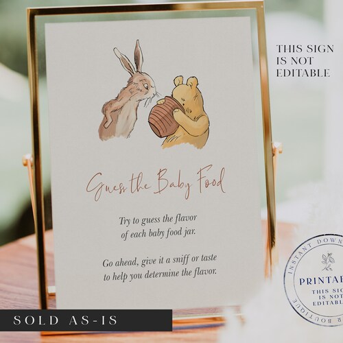 Classic Winnie the Pooh Favor Sign Printable Party Sign - Etsy