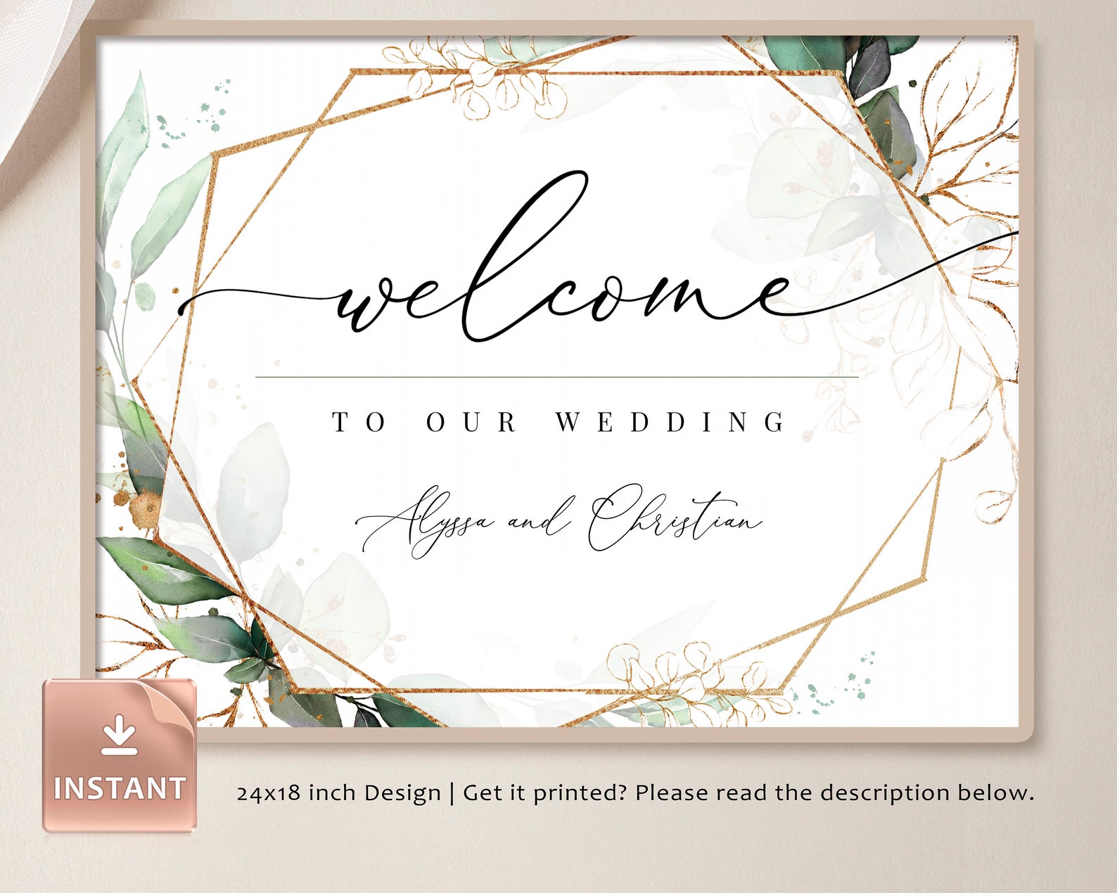 CLEO Geometric Welcome Sign Custom Wedding Sign Porch | Etsy