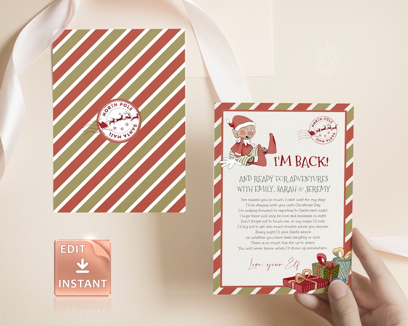 Printable Christmas Elf Letter to Kids From Elf Personalized - Etsy