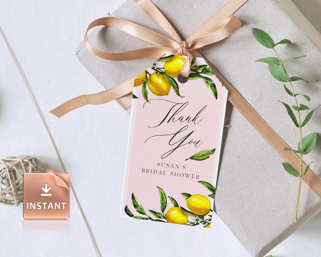 LEMON Favor Tags Bridal Shower Invitation, Main Squeeze Bridal Shower ...