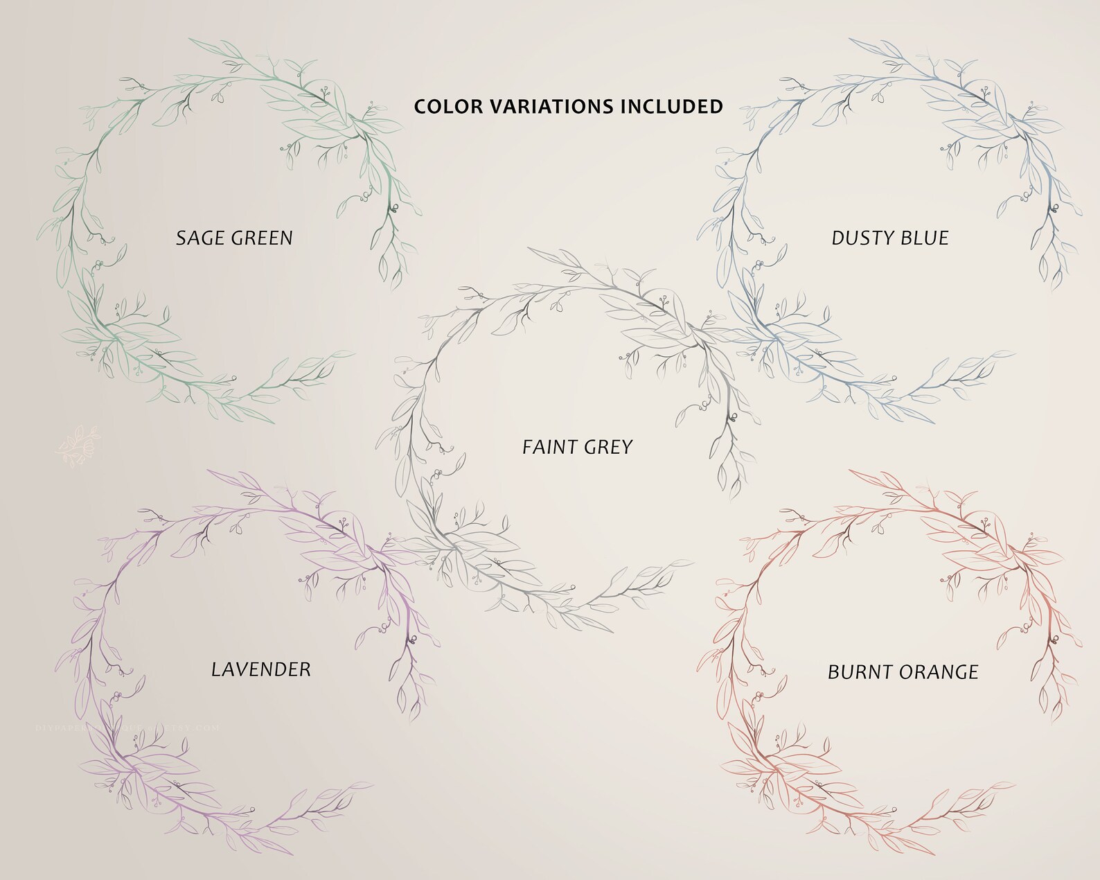 ELLE Monogram Wedding Invitation Template, Simple Elegant Printable ...