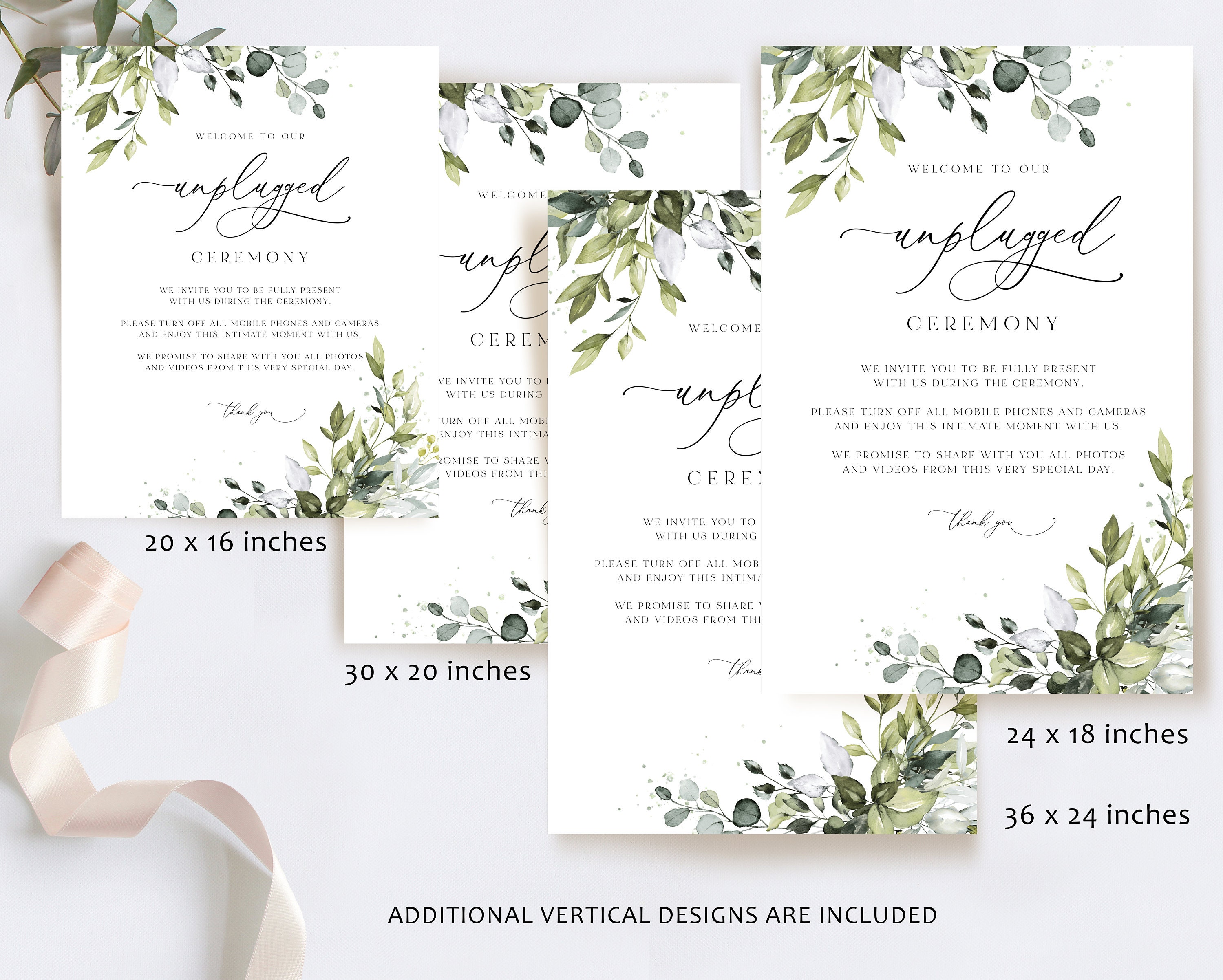 REESE Printable Unplugged Ceremony Sign Unplugged Wedding - Etsy