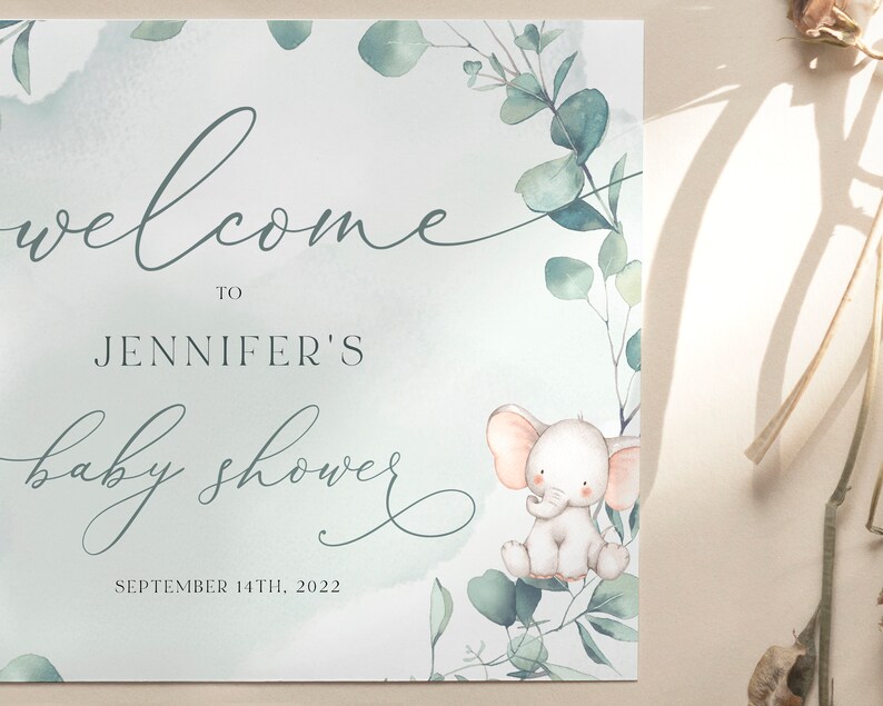 Baby Shower Welcome Sign Custom Baby Shower Sign Editable - Etsy