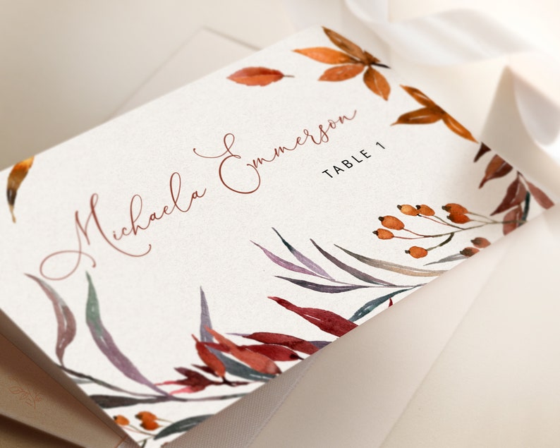 SIENNA Rustic Table Names Name Sign Name Cards Fall | Etsy