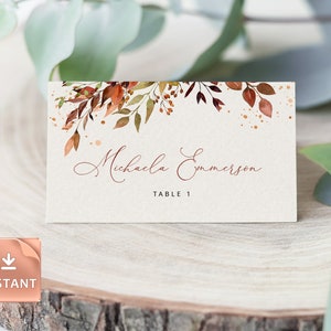 SIENNA - Fall Table Name Cards, Name Signs, Autumn Wedding Table Signs ...