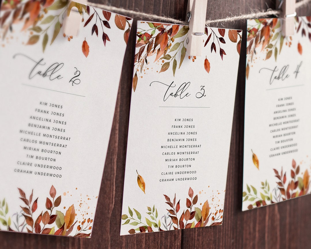 SIENNA - Hanging Fall Seating Board, Find Your Table Wedding Seating ...