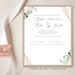 ELISA Calligraphy Greenery Marriage Certificate Template - Etsy