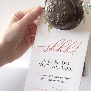 KYLIE - Blush Pink Door Hangers, Printable Wedding Guest Sign, Double ...