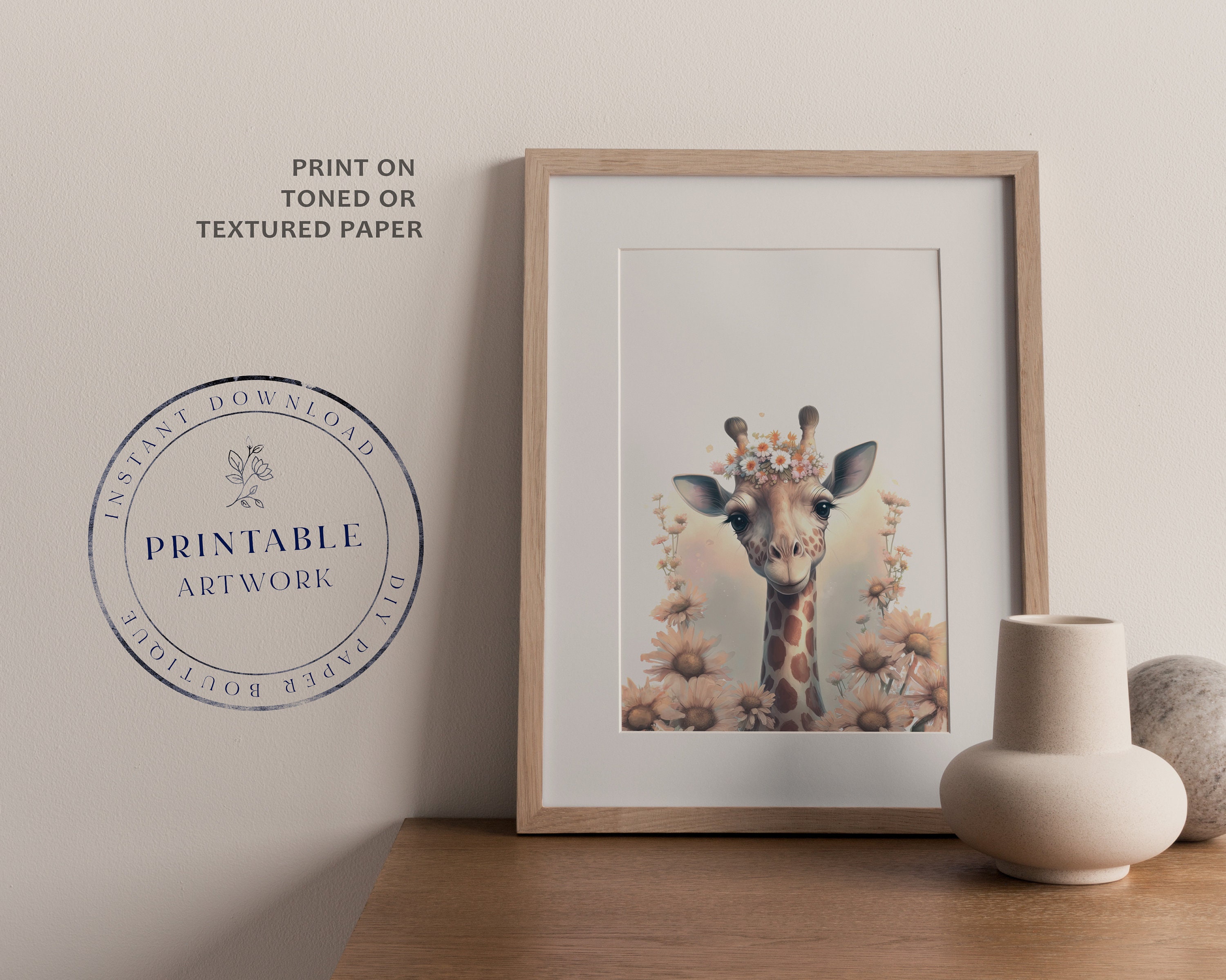 Baby Giraffe Nursery Art PRINTABLE Nursery Wall Art Giraffe - Etsy