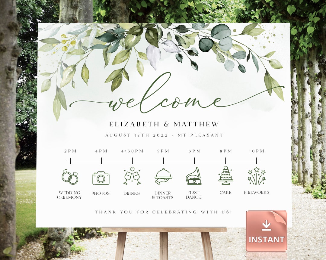 REESE Large Wedding Welcome Sign, Custom Wedding Sign, Welcome Sign ...